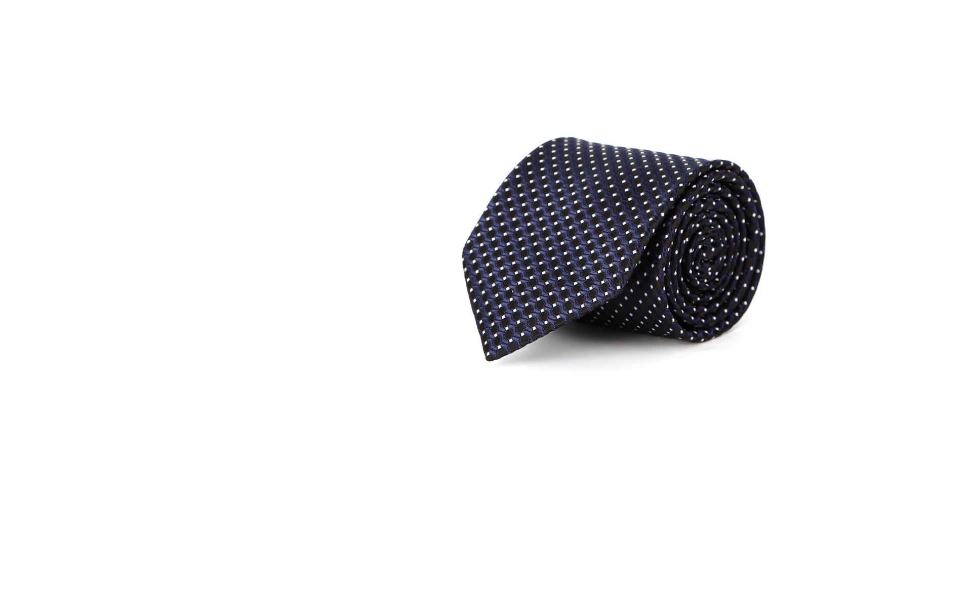 Navy Patterned Tie - Oliver Wicks