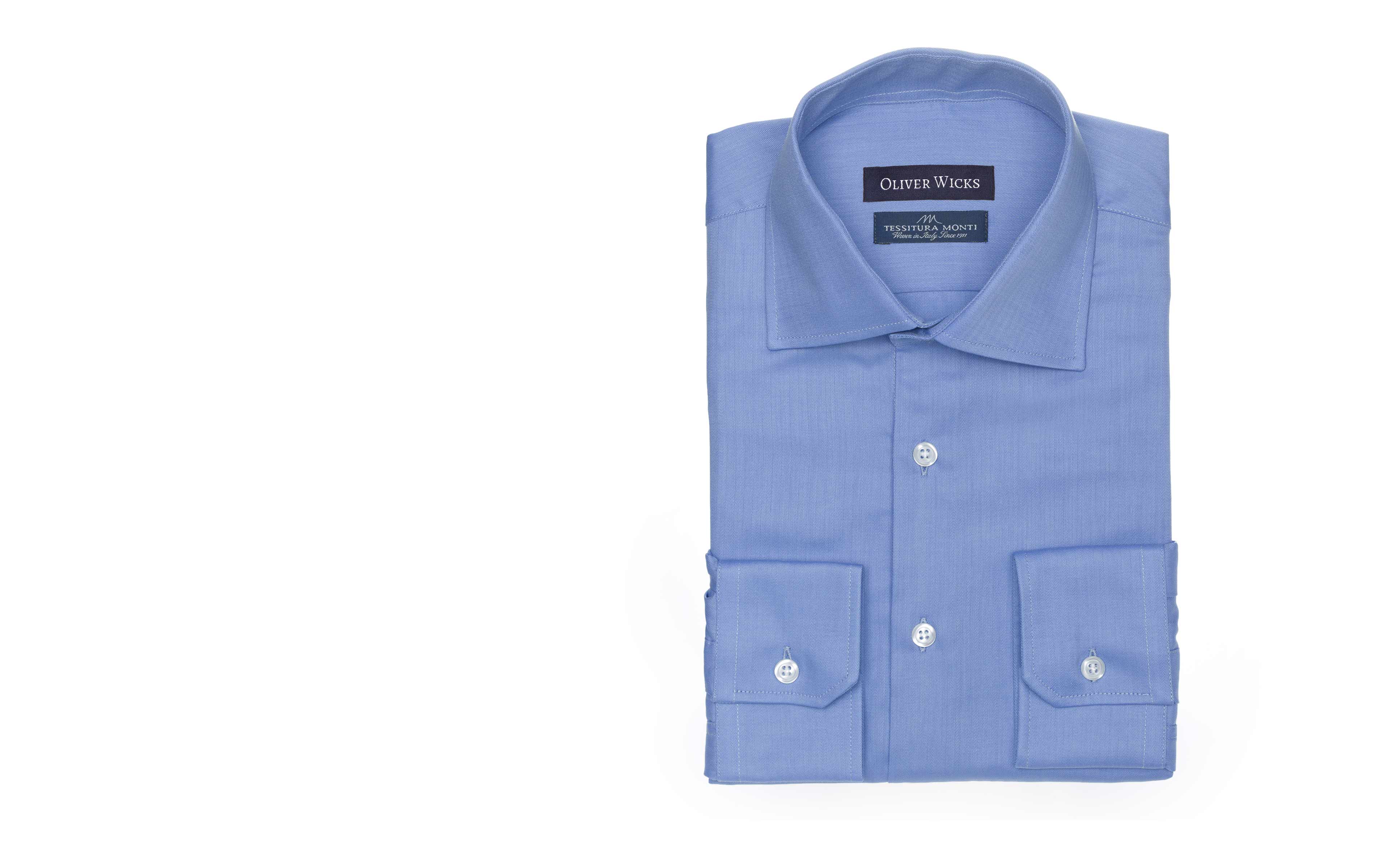 Intense Blue Cotton Shirt - Oliver Wicks