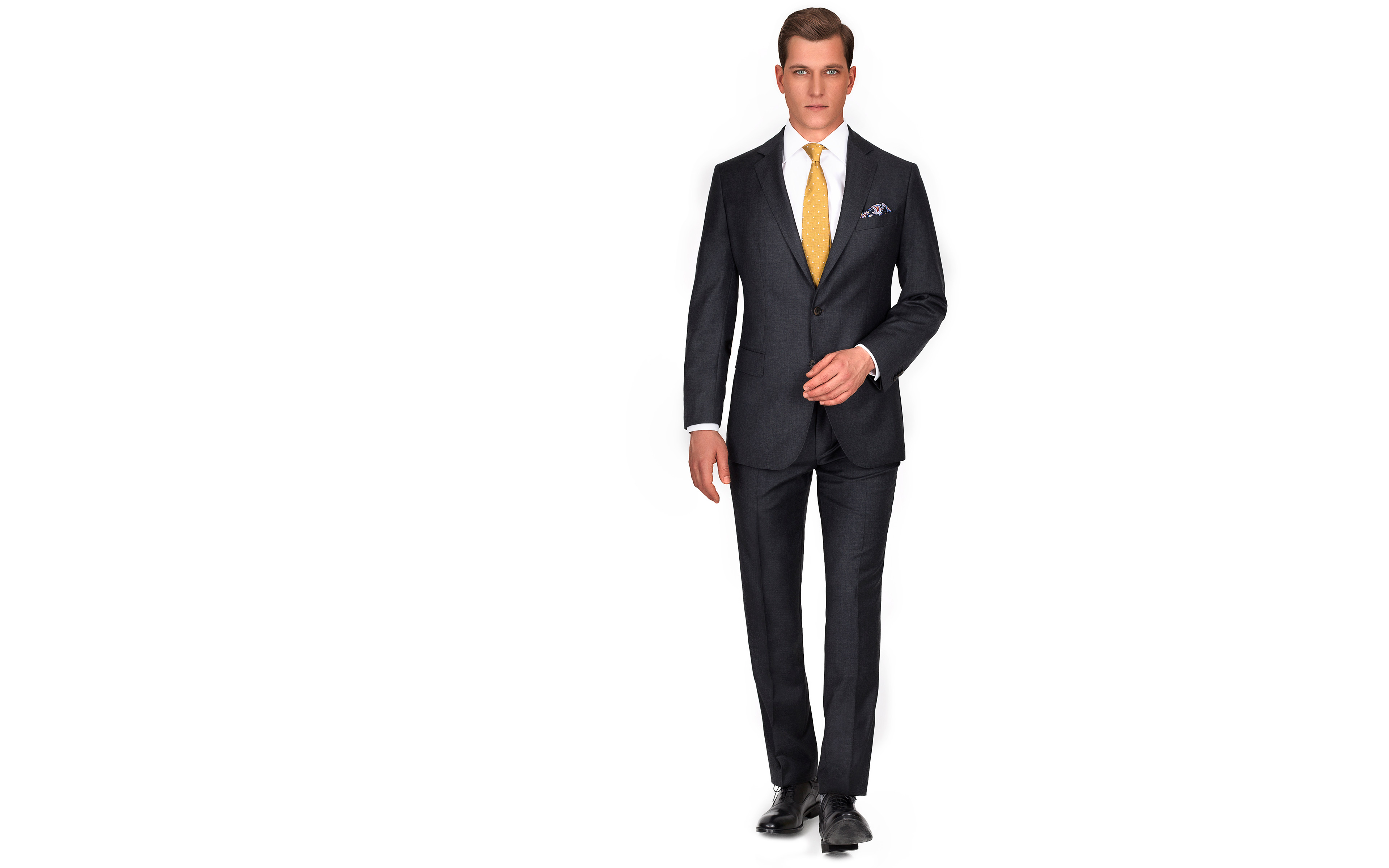 Suit in Charcoal Pick & Pick Wool