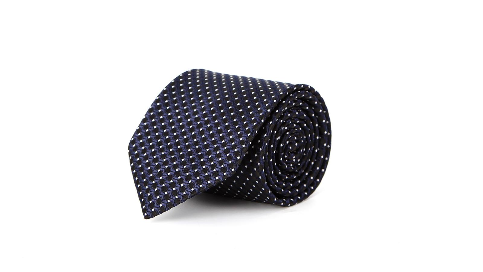 Navy Patterned Tie - Oliver Wicks