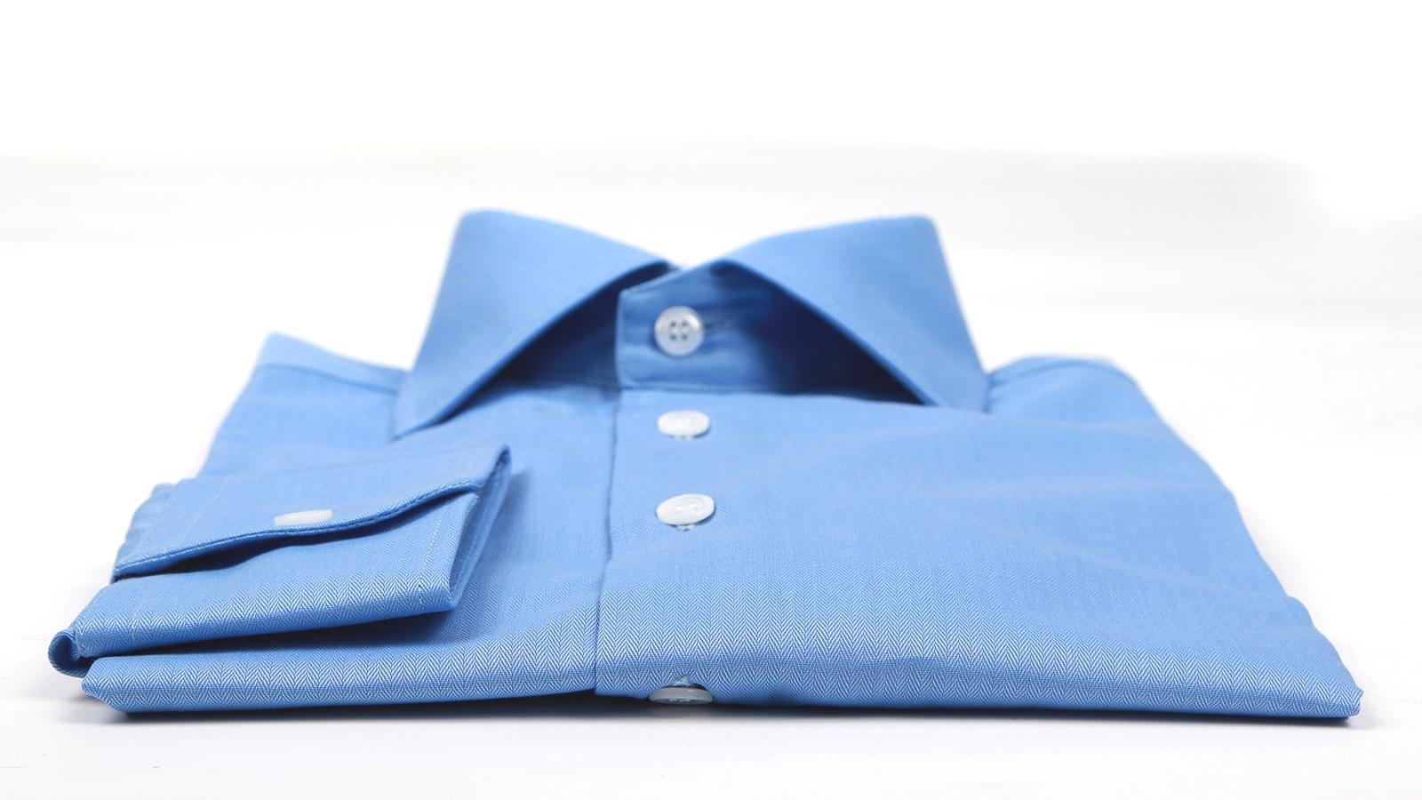 Intense Blue Cotton Shirt - Oliver Wicks