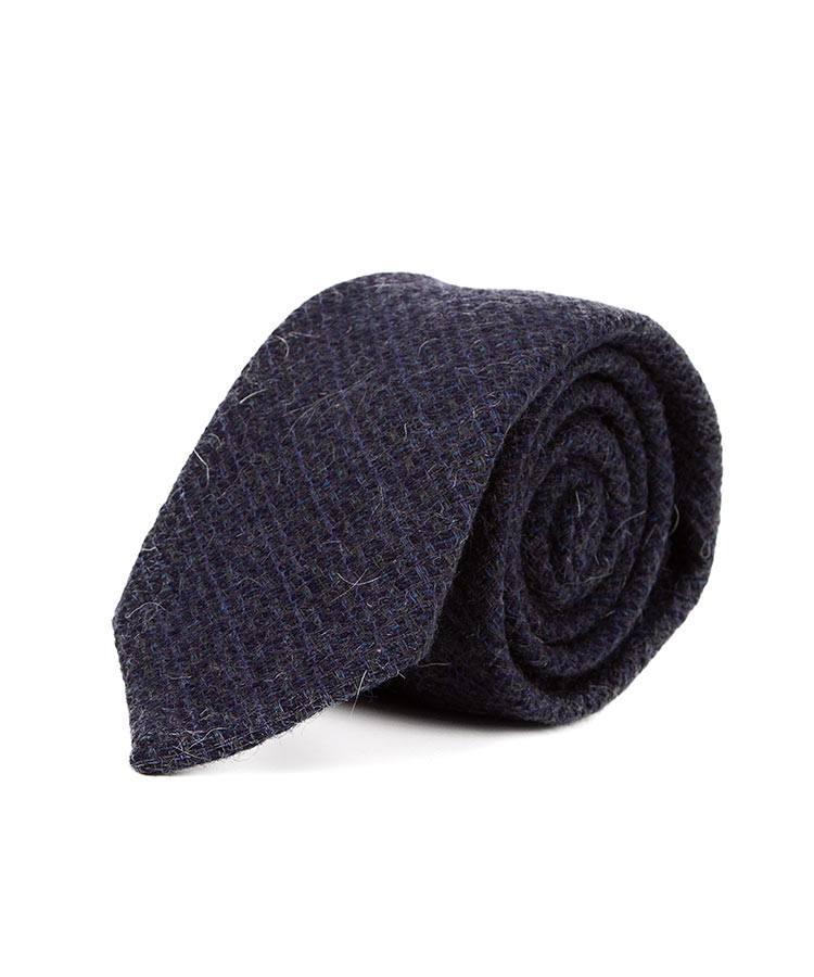 Charcoal Blue Italian 100% Wool Tie - Oliver Wicks