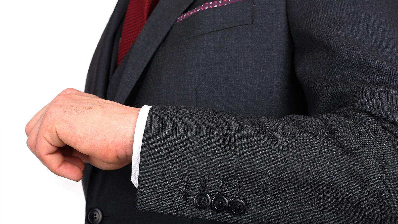 Charcoal Pick & Pick 3 Piece Suit - Oliver Wicks