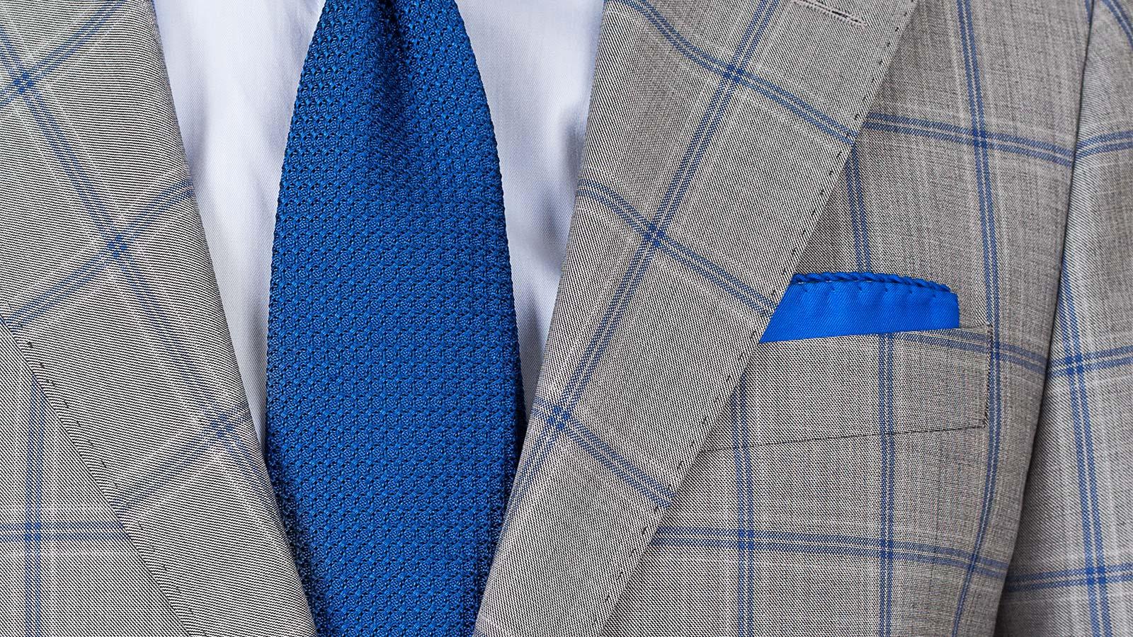 Vendetta Premium Blue Check Grey Blazer - Oliver Wicks