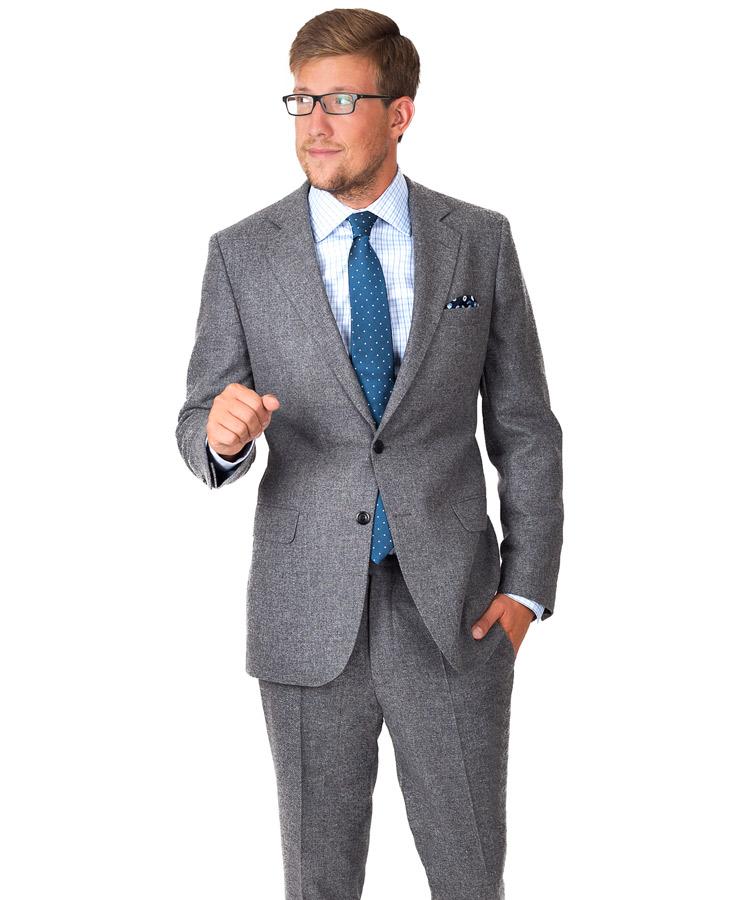 Dark Grey Wool-Linen Suit Oliver Wicks