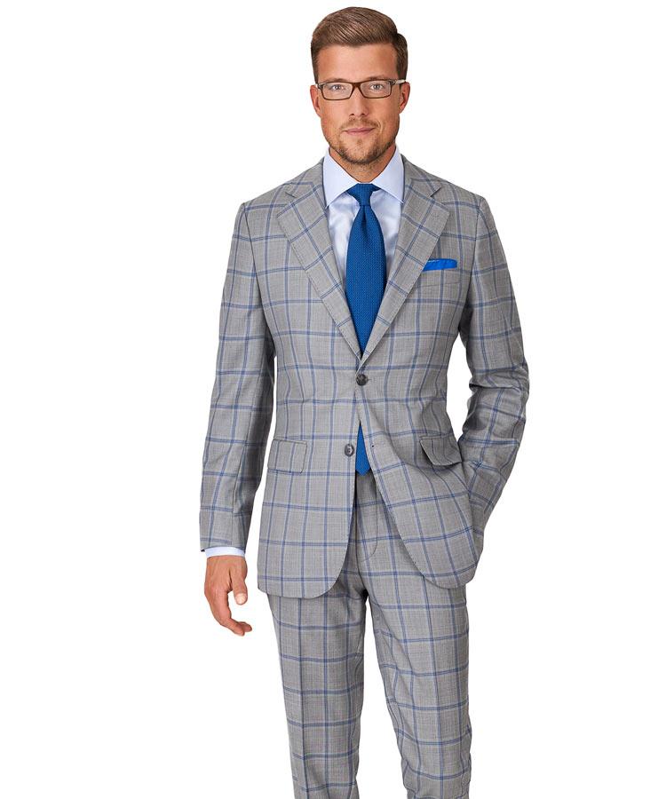 checkered suit grey